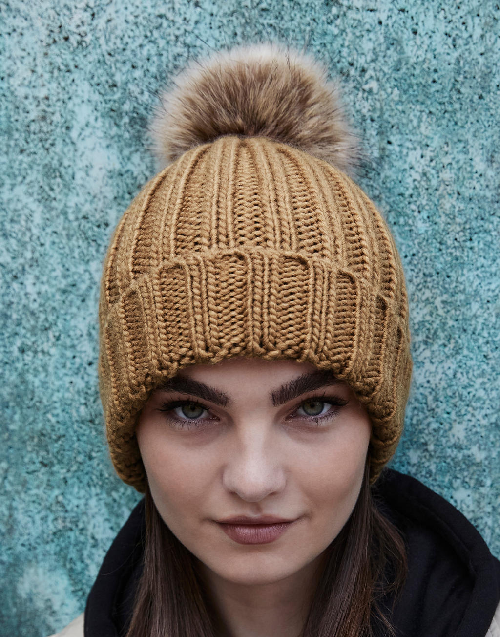 Beechfield B412 Fur Pom Pom Chunky Beanie besticken